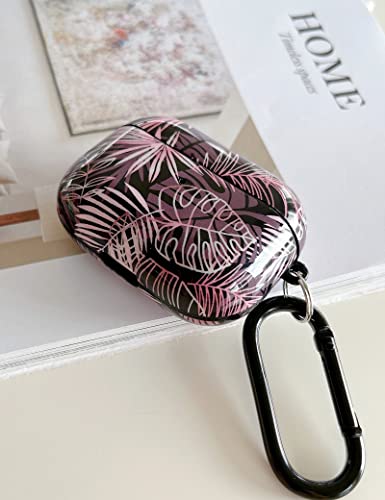 Flower Case Compatible with Apple AirPods Pro Floral, Leaf Smooth Design Cute Kawaii Protective Case Anti-Fall Headphone Case for Airpod Pro Case (AirPods Pro, Rose Gold Leaf)
