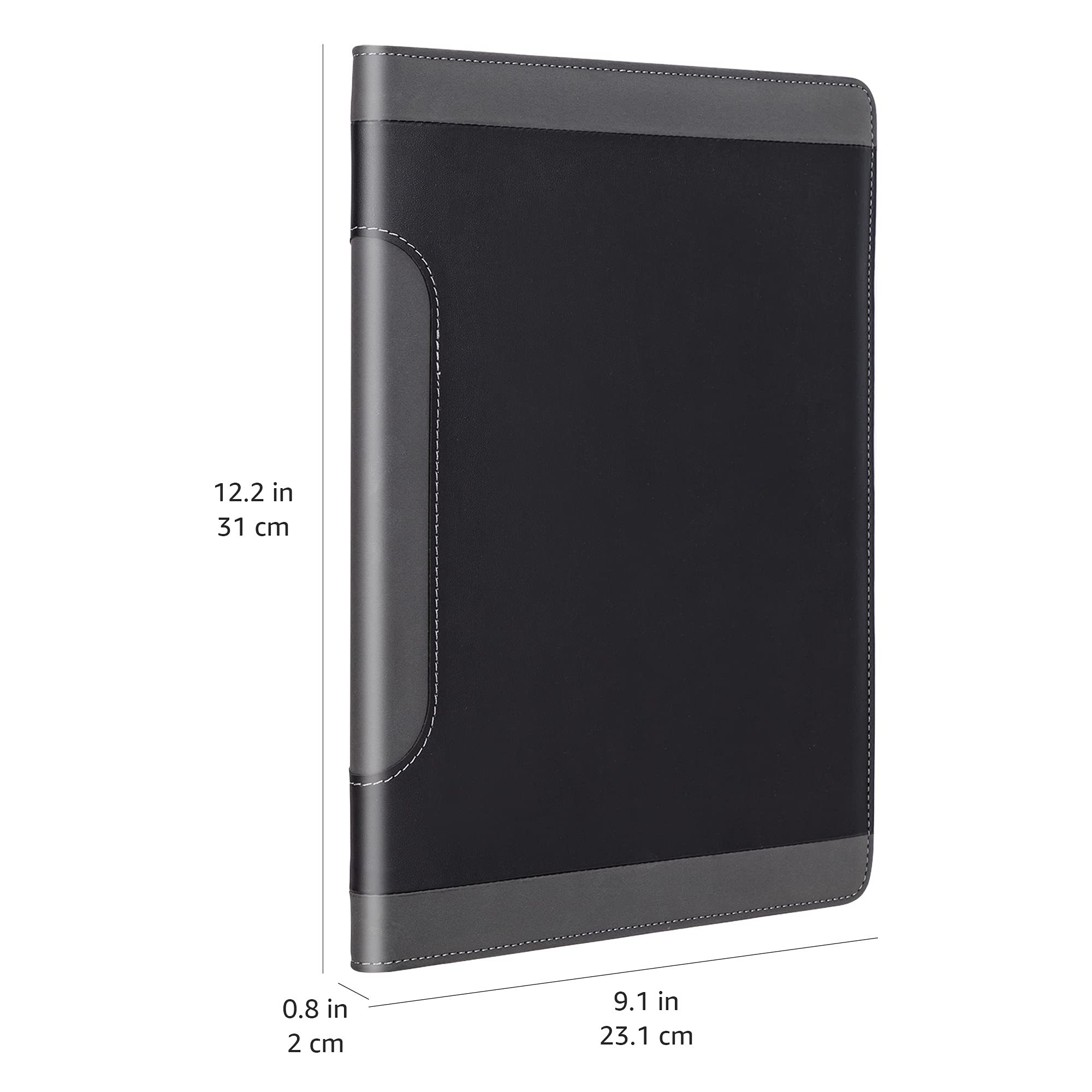 Amazon Basics Professional Padfolio with Interior Organizer and Refillable Notepad, Grey