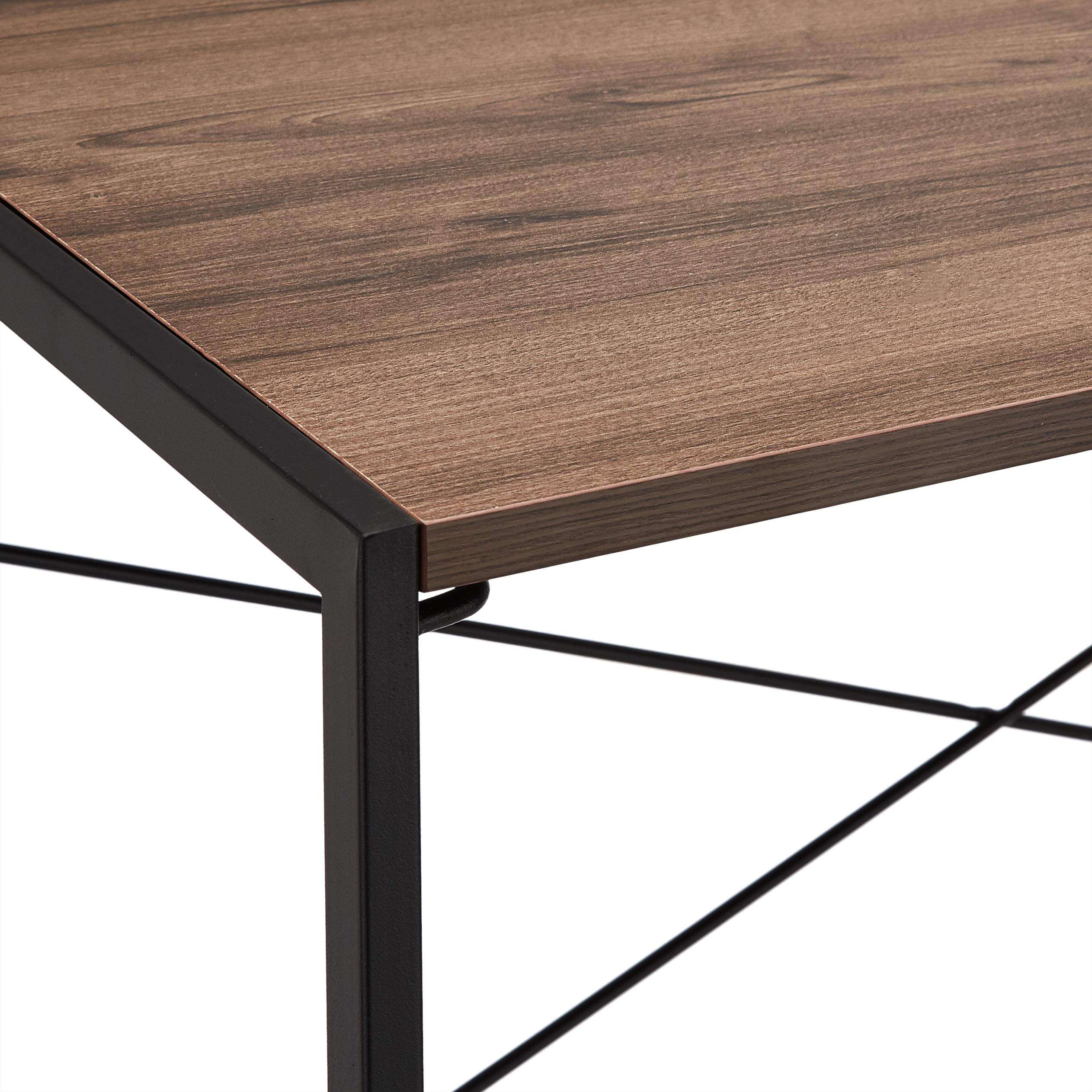 AZL1 Life Concept Writing Computer Desk Modern Simple Study Desk Industrial Style Folding Laptop Table for Home Office Notebook Desk Dark Brown and Black Frame 39.4 Inch