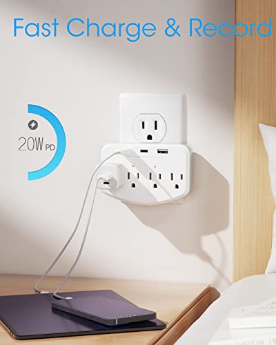 Buedarate Hidden Camera Wall Charger with WiFi Spy Camera Outlet HD 1080P Wireless for Home Security Secret Camera with USB Fast Charger 20W PD Charging Port Nanny Cam