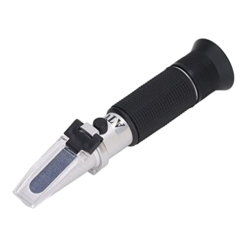 Brix Meter Refractometer, Aluminum Alloy ABS Rubber High Accuracy Sugar Refractometer Tester ATC 0β32% for Kitchen