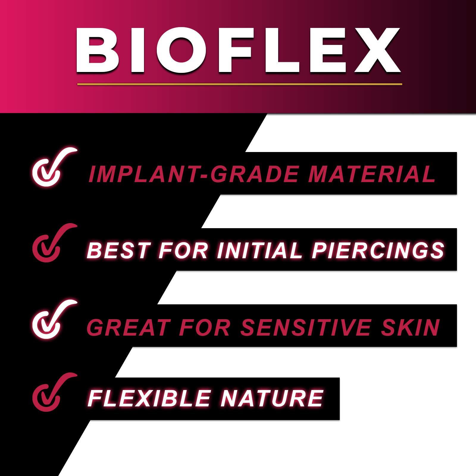 bodyjewellery 3pcs 16g 13mm Labret Stud Lip Rings Bioflex Internally Threaded Push In Forward Helix Snake Bite Surgical Steel - Aquamarine