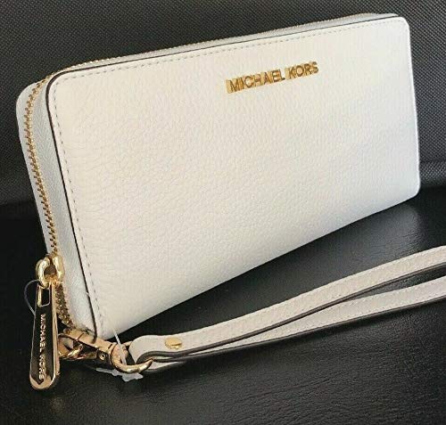 Michael Kors Jet Set Travel Large Travel Leather Continental Wallet (Light Cream)