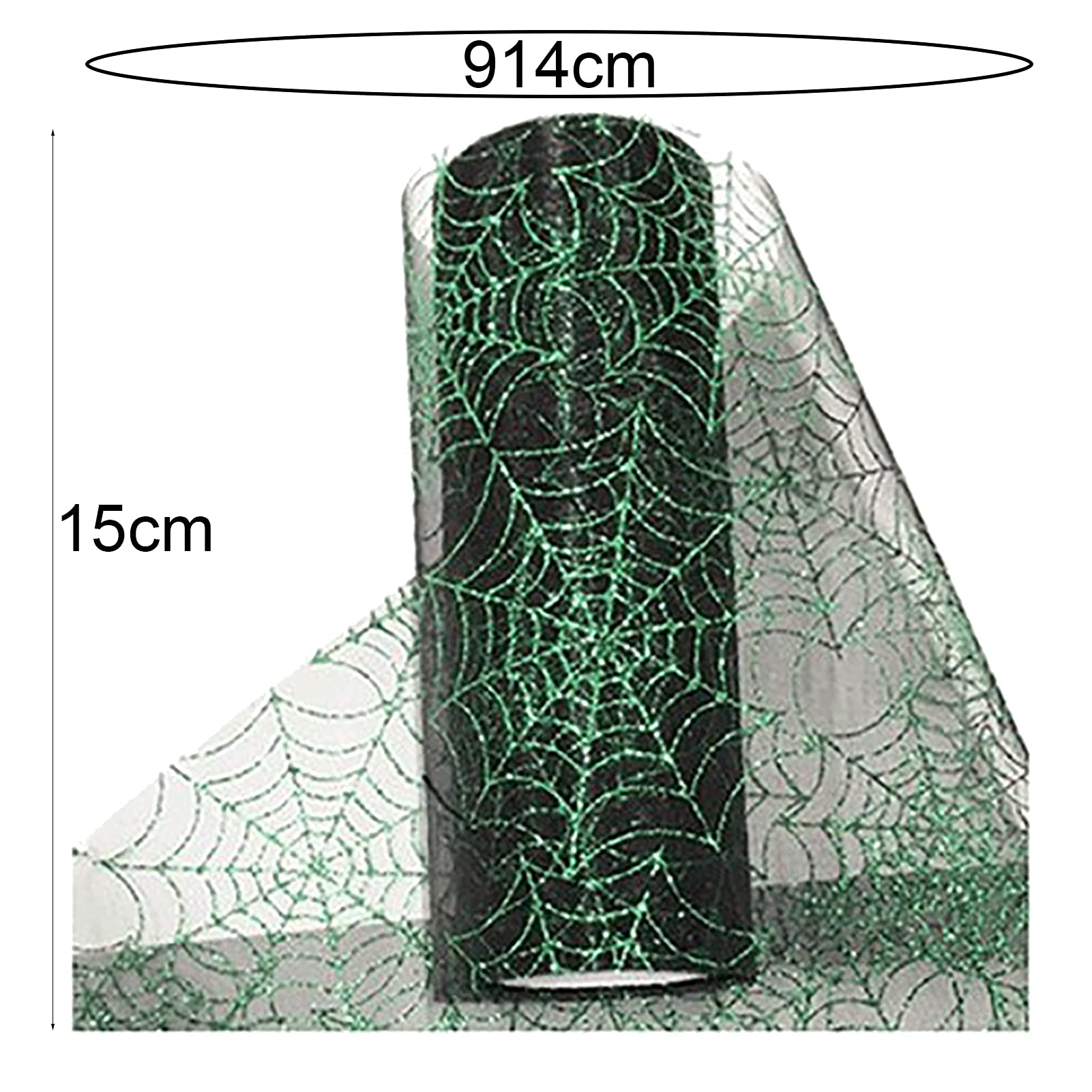 Halloween Tulle, 6 Inch x 10 Yards (30 Feet) Black Tulle Fabric, Spider Web Tulle Rolls, Black Spider Web, Glitter Tulle Rolls Silver