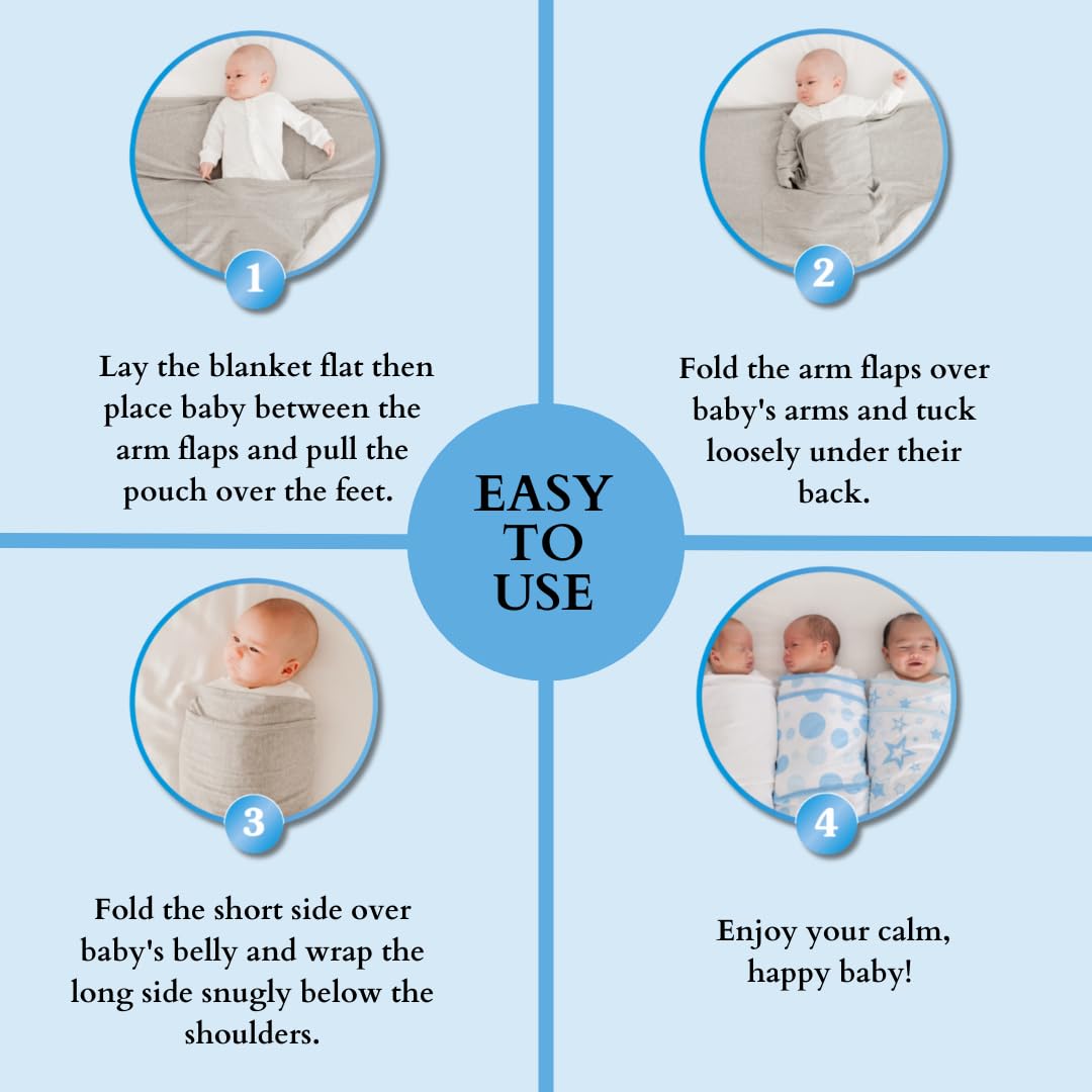 Miracle Blanket Swaddle Wrap - Boy, Girl, or Neutral Receiving Baby Blanket - Soft, Wearable Sleep Sack Essential for Newborns and Infants (Solid Heather Gray)