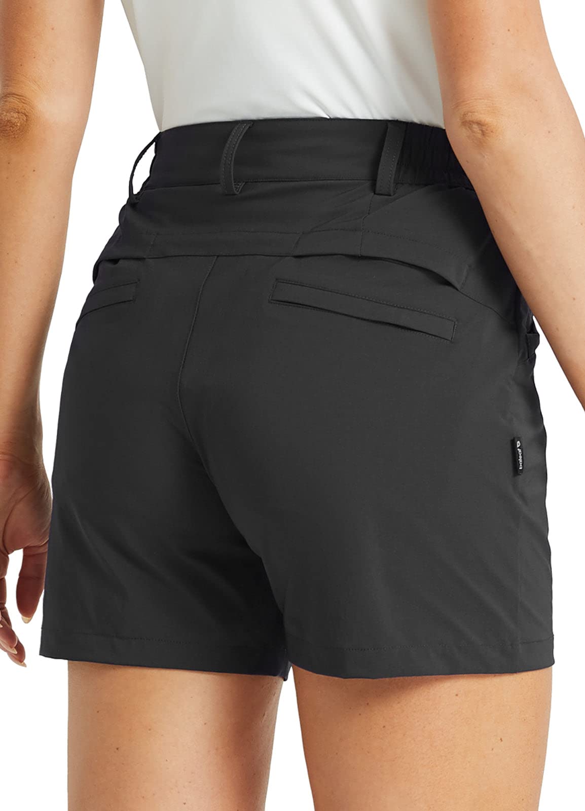 BALEAF Women's Golf Shorts Stretch 4.5" Quick Dry Mesh Breathable Hiking Spandex Active with Pockets Athletic Black Size M