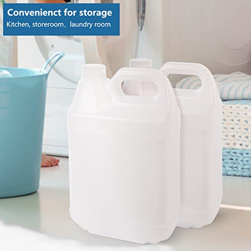 BPFY 2 Pack 1 Gallon Clear Plastic Jugs with Lids, Water Jug Storage Containers with Ergonomic Handle, HDPE Containers for Water, Sauces, Beverage, Soaps, Liquids, Cleaning Solutions