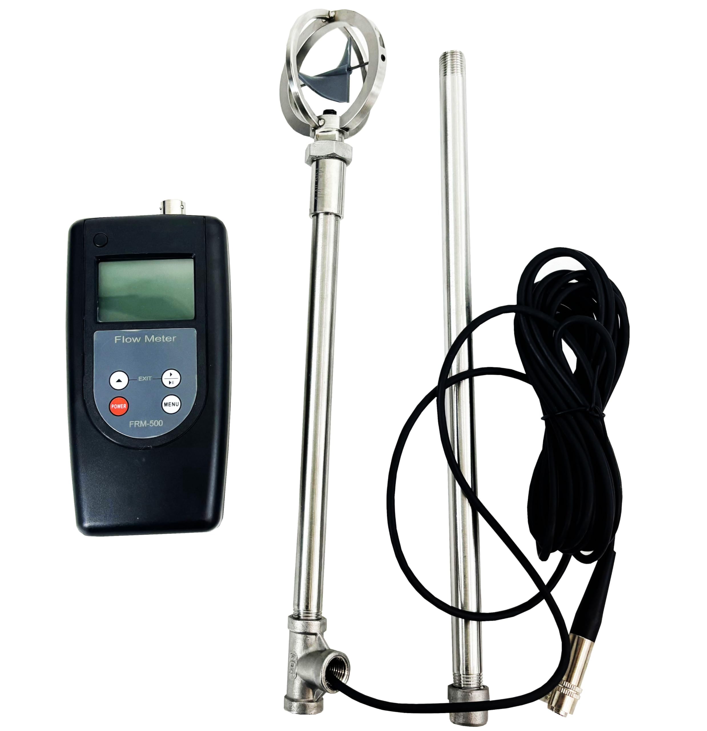 HFBTE Digital Water Velocity Meter River Velocity Meter Flow Rate Sensor for Open Channel Flow with Speed Range 0.01-5.00m/s LED Backlight Current Measurement Error ā¤1.5% Pole Positioning Measurement