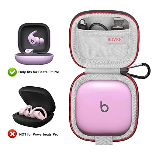 BOVKE Carrying Case for Beats Fit Pro β True Wireless Noise Cancelling Earbuds, Extra Mesh Pocket for Cables and Eartips, Black