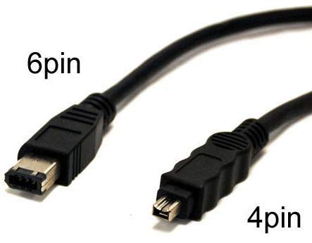 Firewire Cable 6 Pin to 4 Pin Length 6 ft