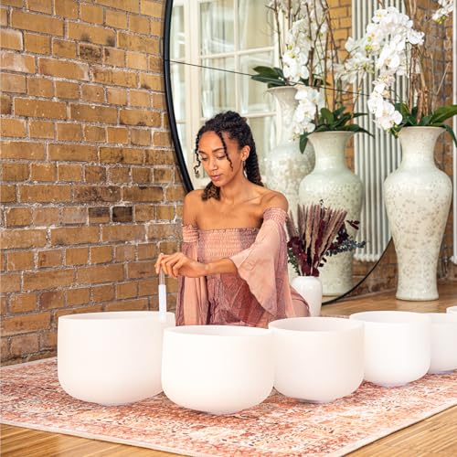 Meinl Sonic Energy Crystal Singing Bowl 9" A Note Brow Chakra, High-purity Quartz β for Meditation, ASMR, Sound Therapy, Yoga