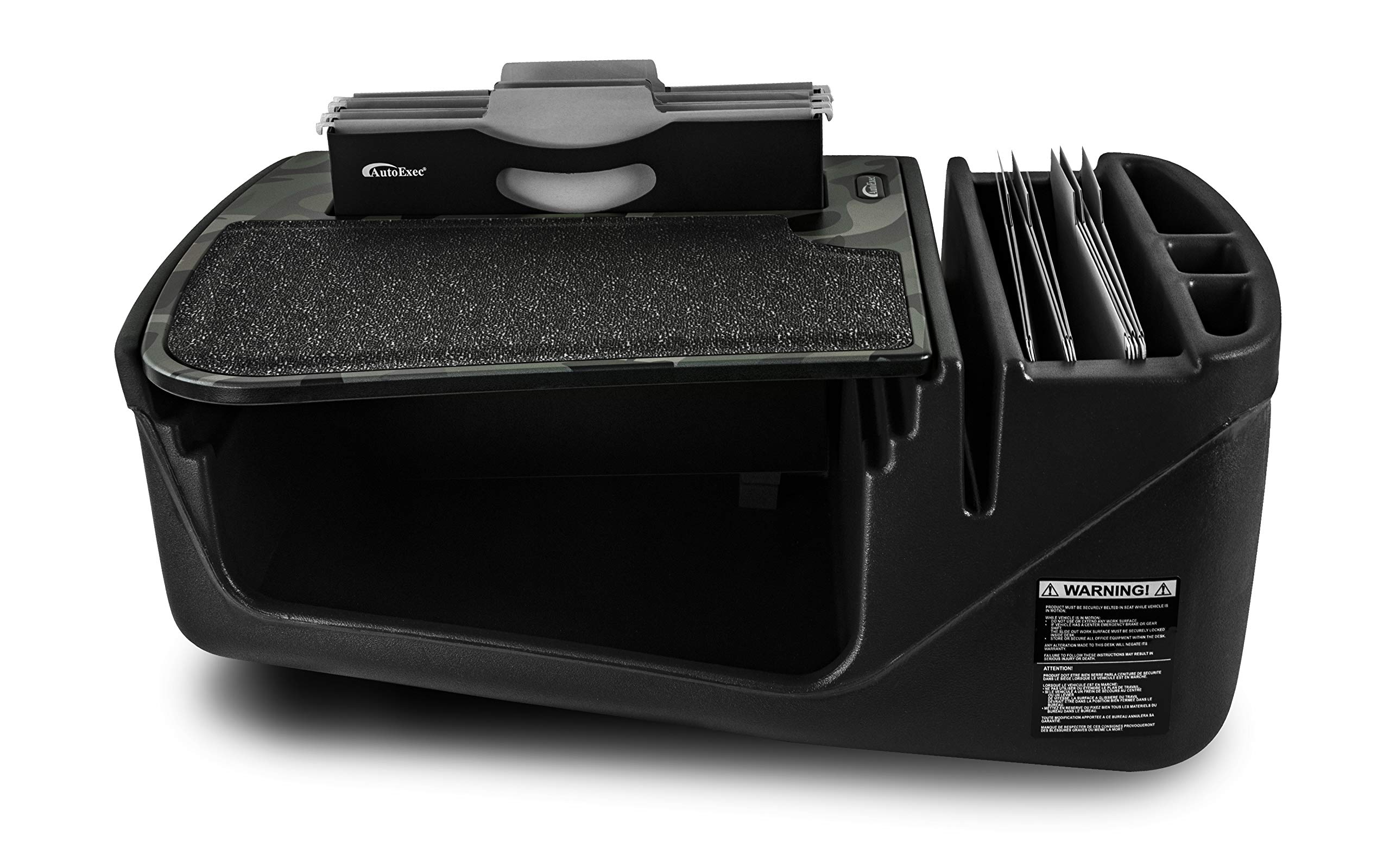 AutoExec AUE28501 AutoExec AUE28501 Efficiency FileMaster Car Desk Green Camouflage Finish with Built-in 200 Watt Power Inverter