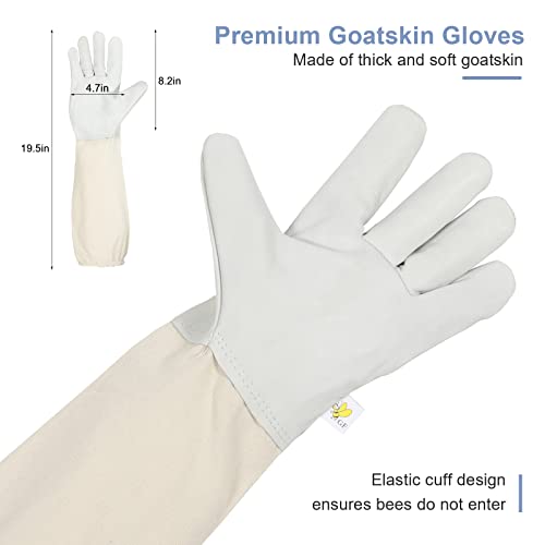 Bee Suits for Men Women,Bee Keeper Suite with Beekeeping Gloves,Beekeeping Suit with Veil Hood,Fully Body Durable Beekeeper Suite,Suitable for Professional Beekeepers and Beginners(L)