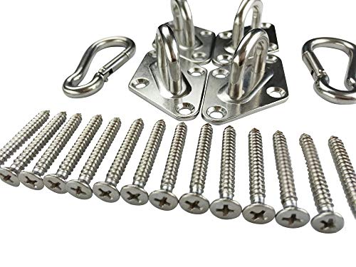 COSCOOL Shade Sail Hardware Kit for Sun Shade Sails Stainless Steel Installation Hardware Kit (6-inch Rectangular)