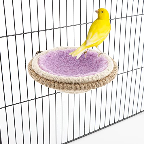 DQITJ Bird Breeding Nest Canary Finch Parrot Weave Cotton Rope Nest Cage Perch Hatching House (5.2 inch)