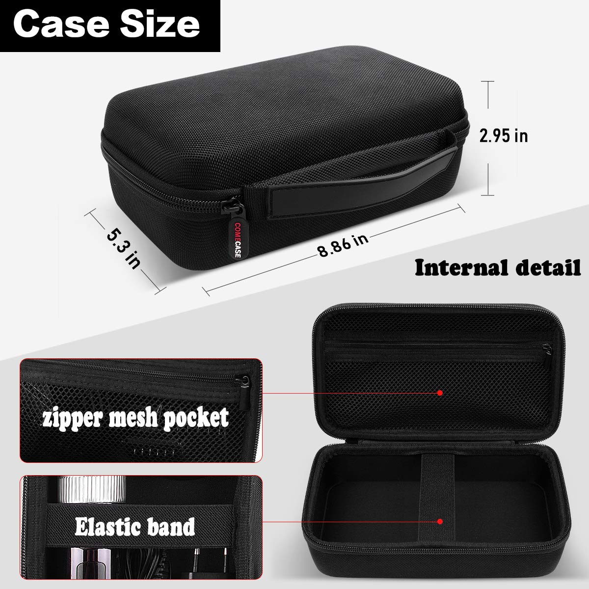 Case for Hatteker Hair Clipper Cordless, Beard Trimmer Organizer Storage with Case for Andis Professional T-Outliner Beard/Hair Trimmer - 2 Pack