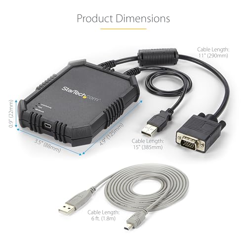 StarTech.com Rugged Laptop Crash Cart Adapter, USB/VGA KVM Console, File Transfer & Video Capture, Windows/Linux/MacOS - TAA