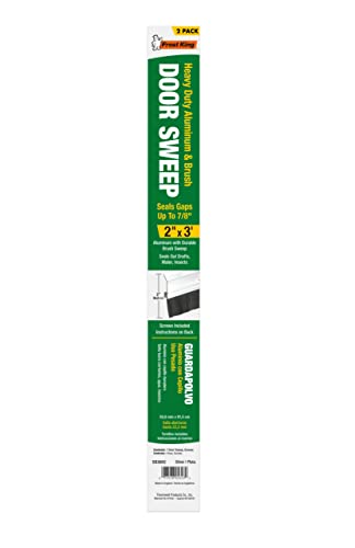 Frost King SB36 Extra Brush Door Sweep, 2-inch X 36-inch Long, Silver-Aluminum - 2-Pack