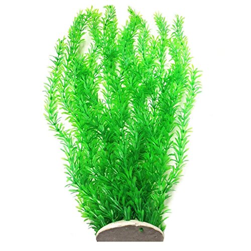 Unootel Lantian Grass Cluster Aquarium DƩcor Plastic Plants Extra Large 23 Inches Tall, Green