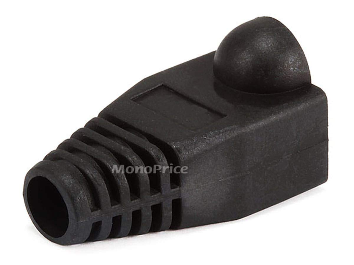 Monoprice [50pcs] RJ-45 Color Coded Strain Relief Boots - BLACK