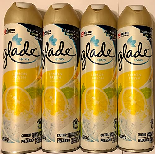 Glade Air Freshener Spray - Lemon Fresh - Net Wt. 8 OZ (227 g) Per Can - Pack of 4 Cans