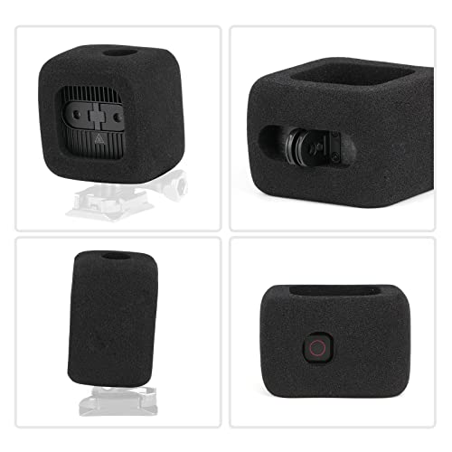 HSU Windslayer Cover and Lens Screen Protector for GoPro Hero 11 Black Mini, Windslayer Cover (2 Pack) + Screen Protector (3 Pack) + Lens Cap, Video Noise Reduction GoPro Accessory