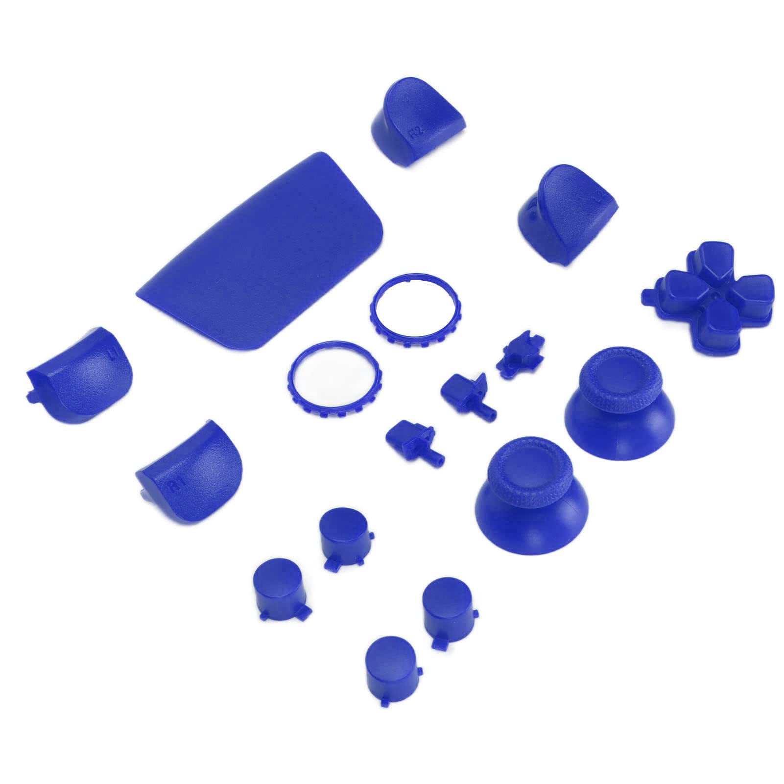 Key Replacement Shell, Transparent Portable Durable Sensitive Buttons Replacement Button Set for PS5 Gamepad Handle Accessories for PS5 Controller(blue)