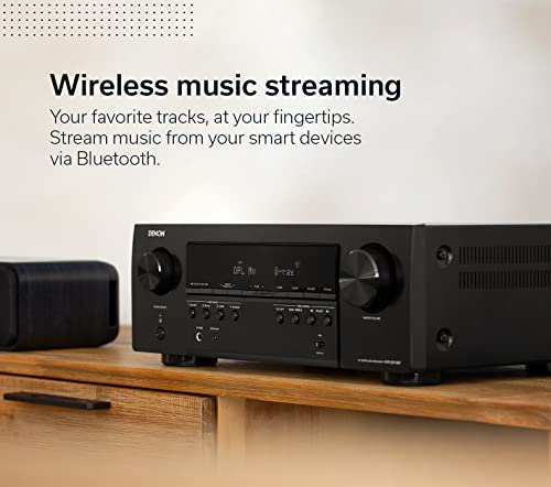 Denon AVR-S570BT (2022 Model) 5.2 Channel AV Receiver - 8K Ultra HD Audio & Video, Enhanced Gaming Experience, Wireless Streaming via Built-in Bluetooth, (4) 8K HDMI Inputs, Supports eARC (Renewed)