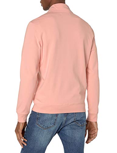 Amazon Brand - Goodthreads Men's Lightweight French Terry Track Jacket, Coral, Medium
