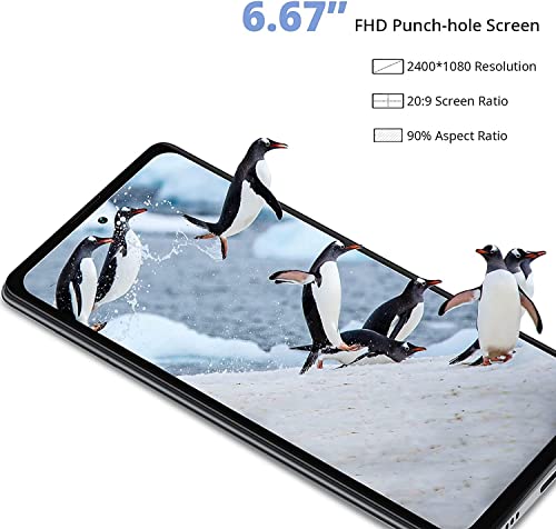 Blackview Unlocked Cell Phone, A100 Android Phone 6.67" FHD+ Punch Hole Screen, 4G Global Bands Dual Sim Unlocked Phones 6GB+128GB ROM/TF 512GB, Octa Core Processor Smartphone 12+8MP, 2.4/5G-WiFi NFC