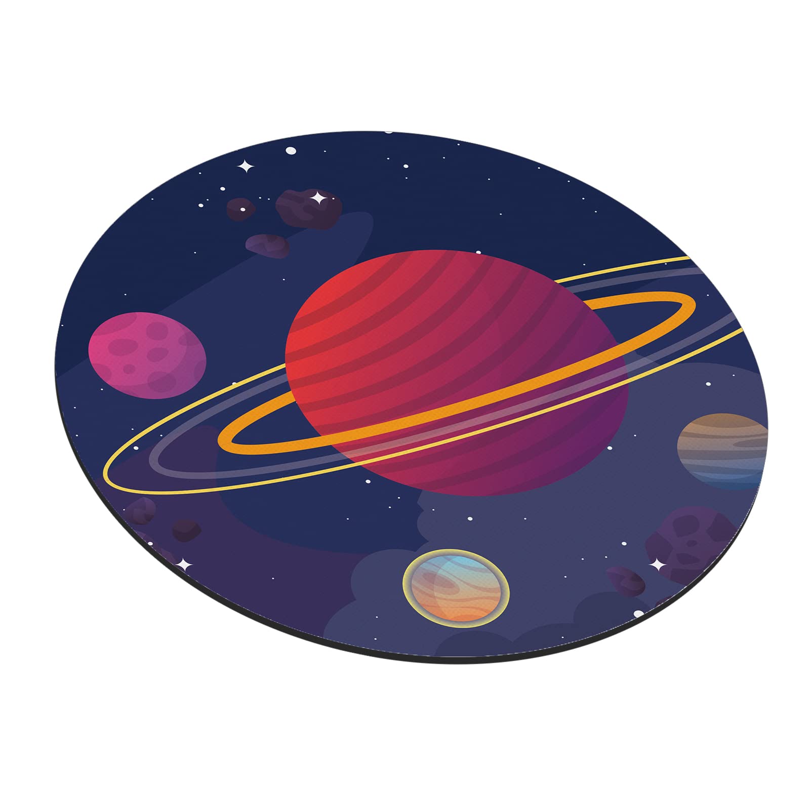 BannerBuzz Preprinted Mouse Pad Round Shape, Vibrant Design, Lightweight, Non-Slip Nitrile Rubber Material (200mm Diameter x 3mm Thick) (Design 8, Pack of 100)