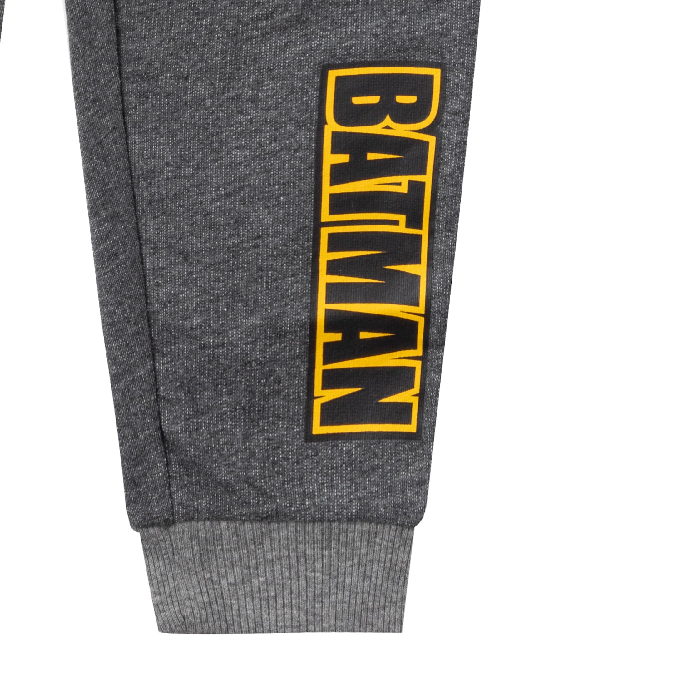 BATMAN Boys’ T-Shirt and Jogger Pants Set for Toddler and Little Kids – Yellow/Black/Grey