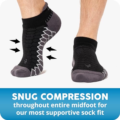 Balega Silver Compression Fit Performance No Show Athletic Running Socks for Men and Women (1 Pair), Pinkberry/Denim, Medium