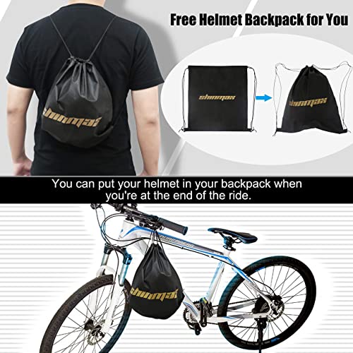 Bike Helmet Women, Shinmax Bicycle Helmet Men with USB Charging Light&Portable Backpack Adjustable Size for Urban Commuter Cycling Helmet Bc-177