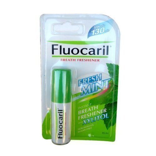 Fluocaril Mouth Spray Instant Breath Freshener Fresh Mint Sugar Free 15 Ml (0.51 Fl.oz) 1 Pcs