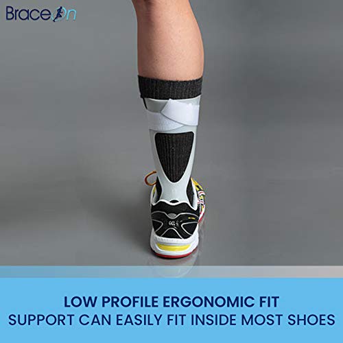 BraceOn AFO Foot Drop Brace - Swedish Drop Foot Stabilizer for Walking and Exercise, Foot and Ankle Support, Men, Left