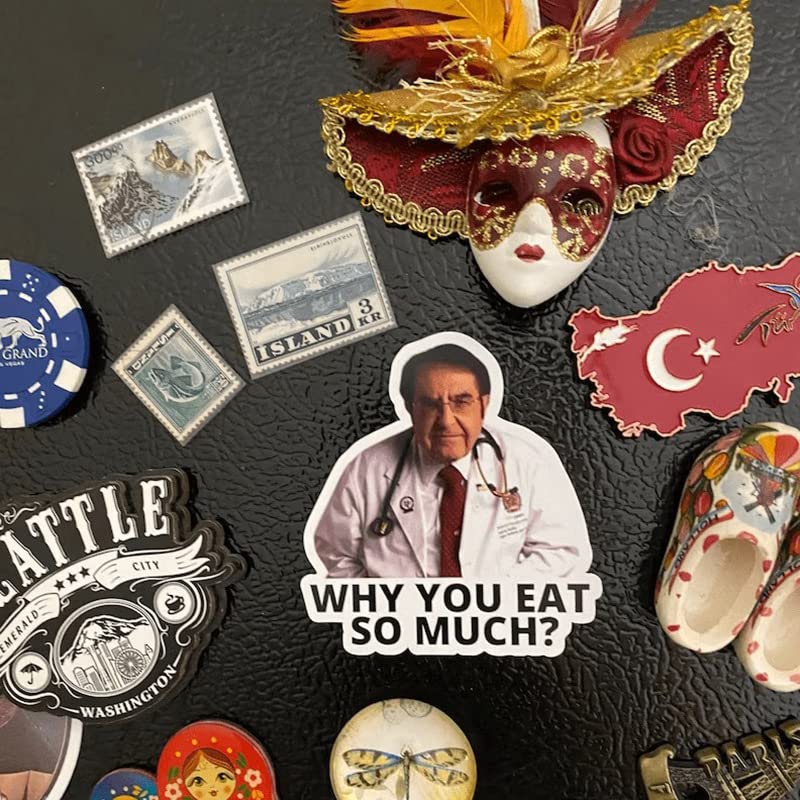 Dr. Now - You Not Gonna Starve, Weight Loss Guidelines Sticker, Digital Artwork Sticker Decal Car Laptop Wall Window Bumper Sticker,Fun Weight Loss Sticker(3PCS) (Stickers with Magnets)