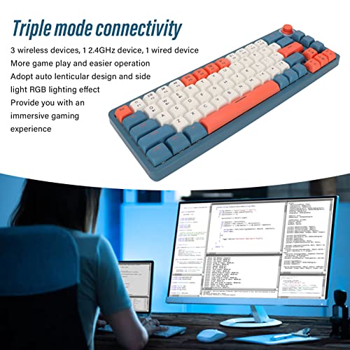 Bannt Mechanical Gaming Keyboard, PBT XDA Keycaps, Multifunctional, Comfortable, Touch, Blue LK67, Triple Mode, Connection, Gaming Keyboard, Home Stylish for Daily Use
