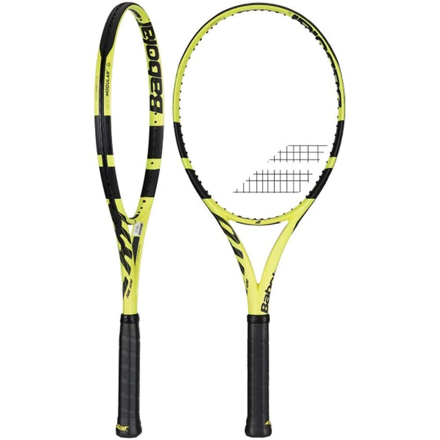 Babolat Pure Aero Tennis Racquet - Strung with 16g White Babolat Syn Gut at Mid-Range Tension (4 1/8" Grip)