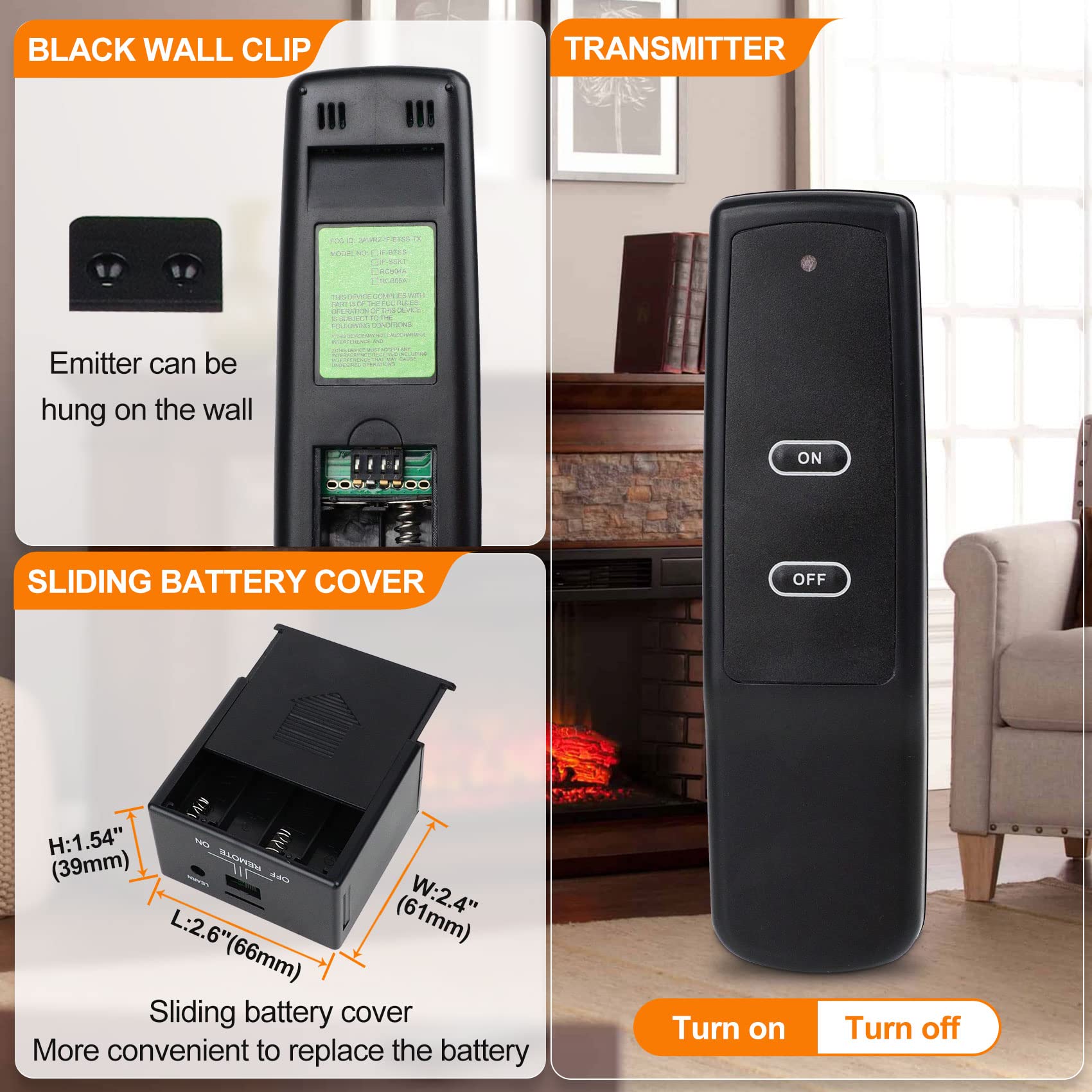CASMER Gas Fireplace Remote Control System Kit.for Standard Millivolt Valve Appliance.Fit for skytech Ambient Majestic Napoleon ect,Thermostat Buzzer IPI Module Wall Switch,3 YR Warranty NOT Battery