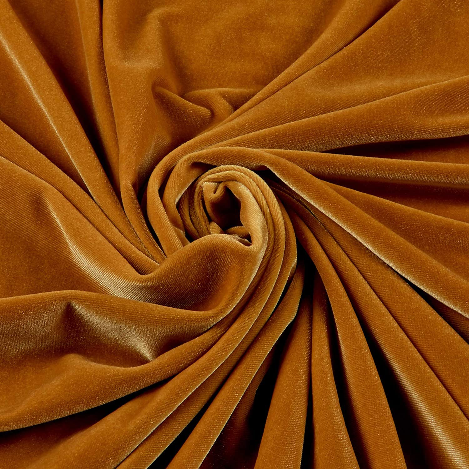LA Fabric Spot Inc. Stretch Velvet Fabric is 58/60" inches Wide(1 Yard, Copper)