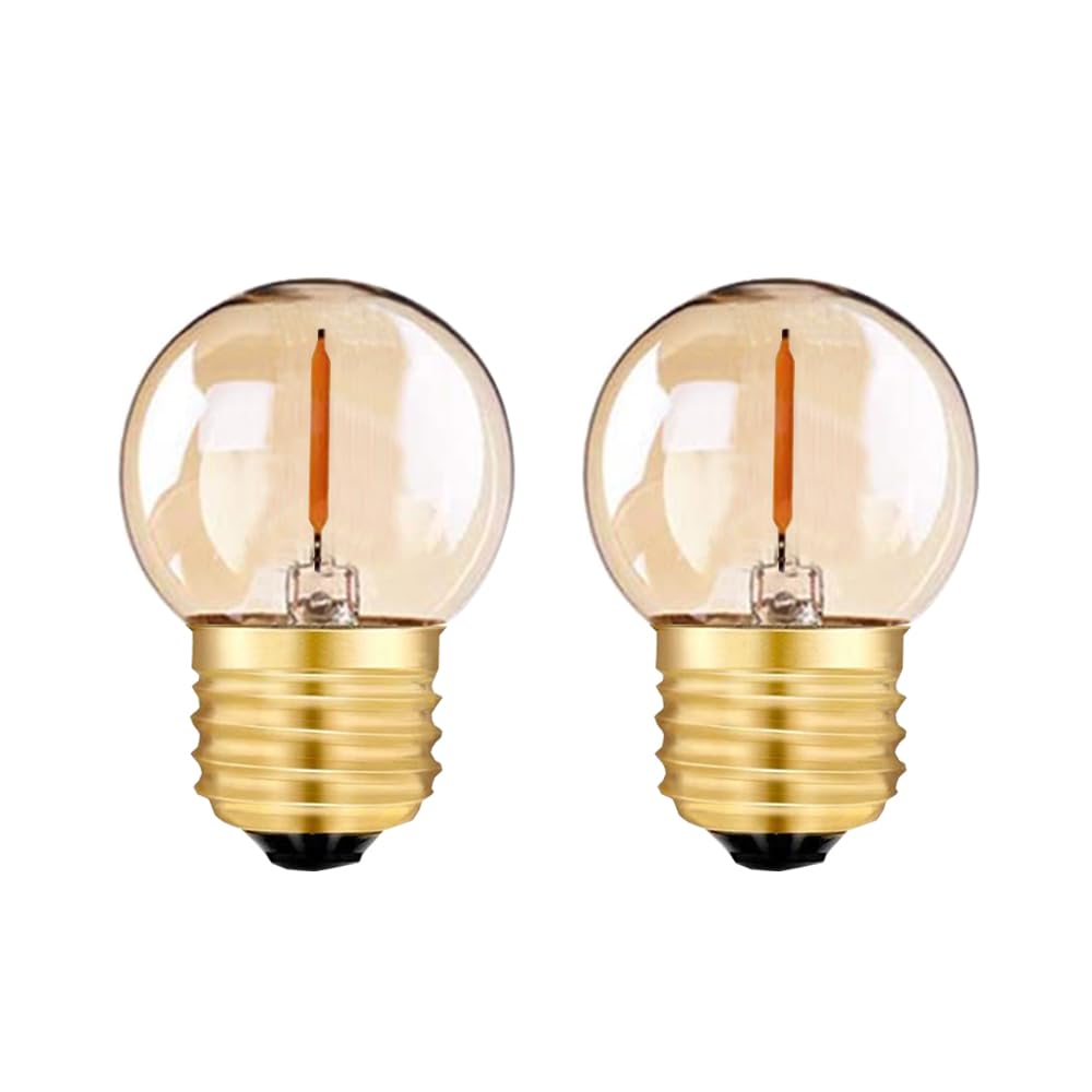 Tsunetani G40 G12.5 Led Filament Mini Globe Light Bulbs 0.5W Equivalent to 5 Watt Incandescent Low Watts Led Bulb E26 Base 2200K Edison Bulb Decorative Lighting-2 pcs