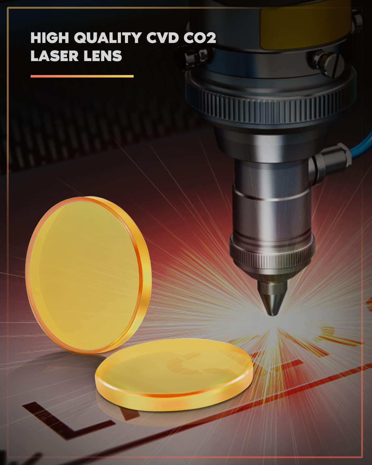 Inccala CVD ZnSe CO2 Laser Lens Laser Mirror 20mm/0.79" FL101.6mm/4" T2.2mm Meniscus Focus Lens for CO2 Laser Engraving Cutting Machine