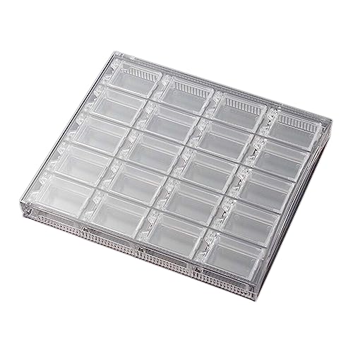 BELOWSYALER Storage Box,20 Grids Clear Storage Box for Jewelry Nail Rhinestone Beads Container Display Organizer Holder Multifunctional Boxes