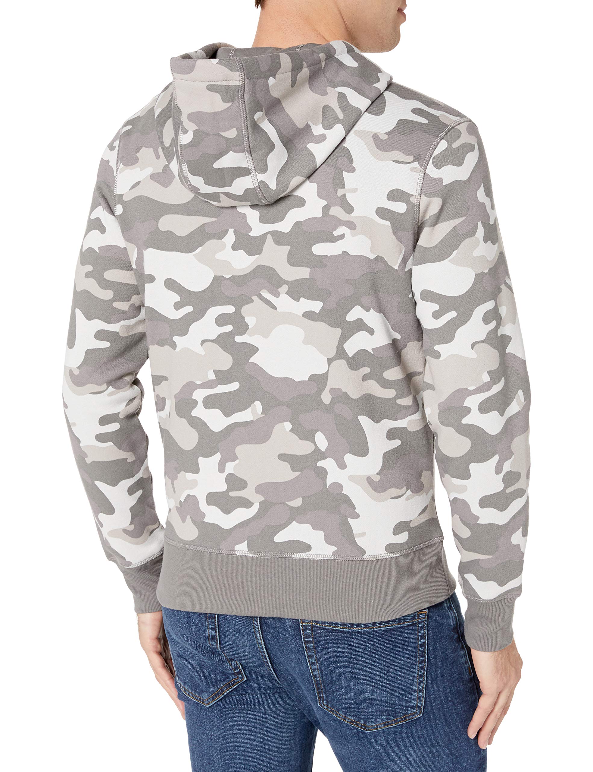 Amazon Essentials Men's Full-Zip Hooded Fleece Sweatshirt, Grey, Camo, XX-Large