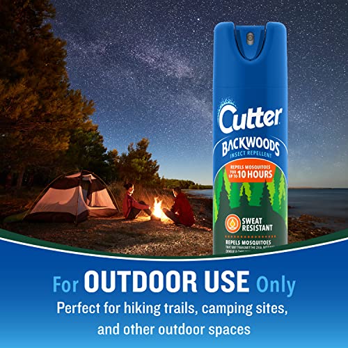 Cutter Backwoods Insect Repellent (2 Pack), Repels Mosquitos for Up To 10 Hours, 25% DEET, 6 Ounce (Aerosol Spray)