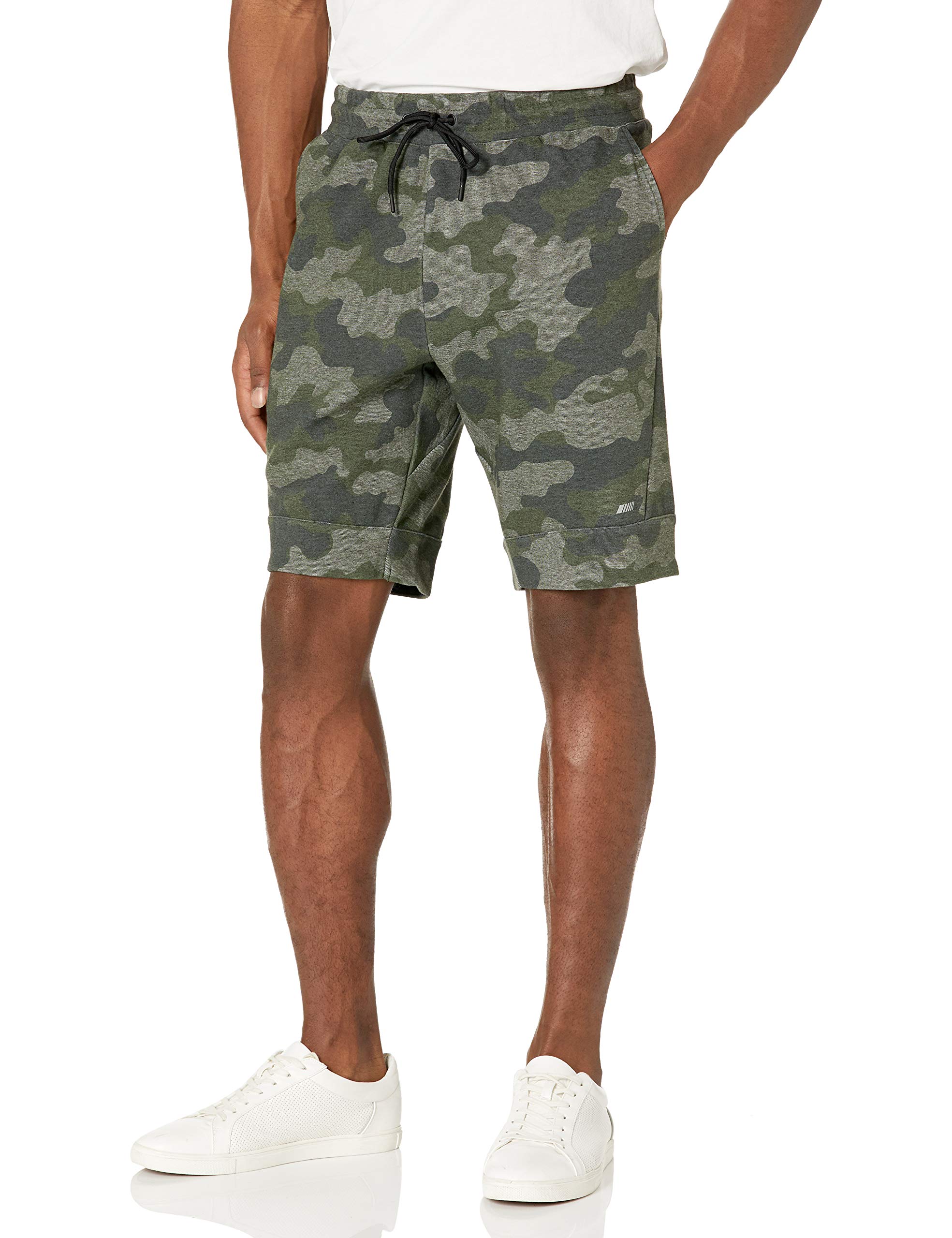 Amazon Essentials Men's 9" Tech Fleece Active Short, Dark Green Camo, XX-Large