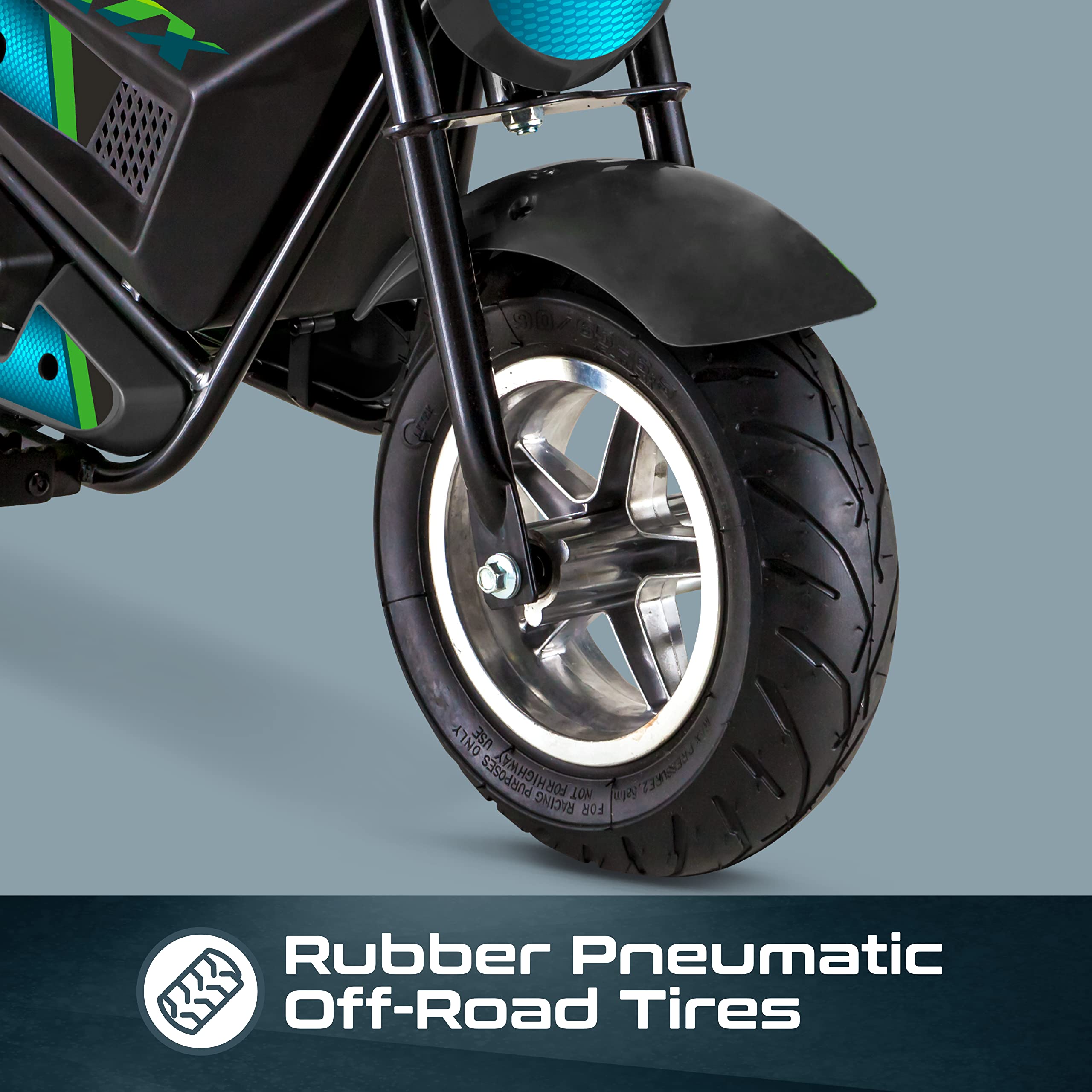 Kid Trax Kids KTX Mini Bike, 24 Volt, Youth 8-12 Years Old, Max Rider Weight 120 lbs, Black, (KT1598A)