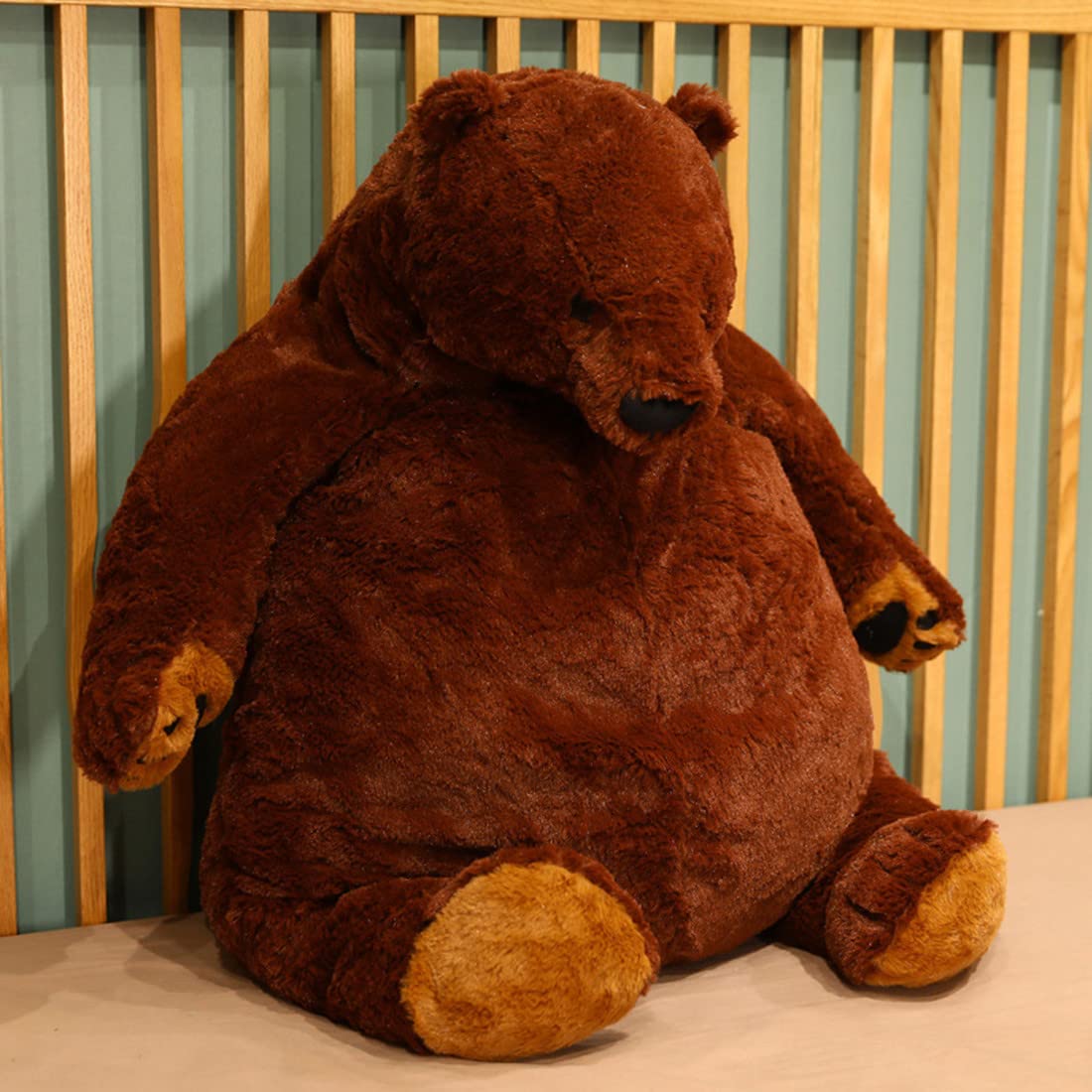 SNOWOLF Djungelskog Bear Giant Simulation 100 cm Bear Toy Stuffed Animal Plush Doll Huge Cuddly Dark Brown Teddy Bear for Home Decoration Valentine's Birthday Gift, 39.3 in/100 cm
