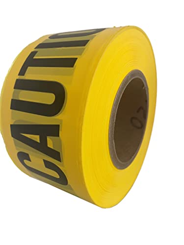 Swanson Tool Co., Inc BT30CAU2 Disposable Barricade Tape, 3 in W Ft L X 2 Mil T, Caution, Polyethylene, 300 Feet, Yellow & Black Print